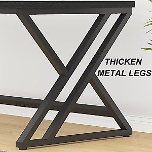 LVB 70.8" Black Computer Desk, Large Industrial Pc Study Home Office Desk, Long Modern Wood Gaming Work Writing Desk for 2 Person, Farmhouse Double Workstation Executive Desk with Storage in Bedroom