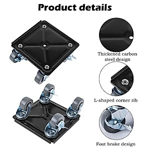 4 Wheels Moving Dolly Heavy Duty Furniture Dolly Set 880-3086LBS Load Capacity Movers Dolly with Casters and Lifter for Heavy Furniture in Home, Office, Warehouse (3086lbs)