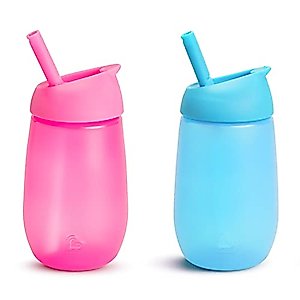 Munchkin® Simple Clean™ Toddler Straw Cup, 10 Ounce, 2 Pack, Pink/Blue