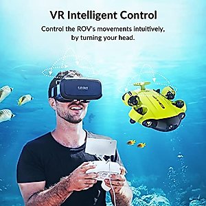 FIFISH V6 Underwater Drone with AI Vision Lock, QYSEA 360° Omnidirectional Movement Underwater ROV with 4K Camera, Portable Robot with VR Control, 166° UWA, App Control, Depth Hold (330ft Dive)