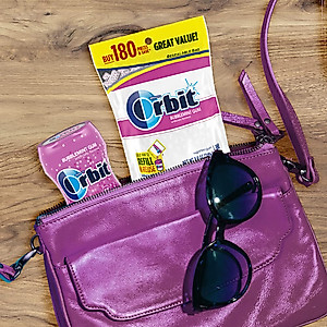 ORBIT Bubblemint Sugar Free Chewing Gum Bulk Pack, 2 Pack - 180 Piece Bag & 2 Pack - 55 Piece Bottle