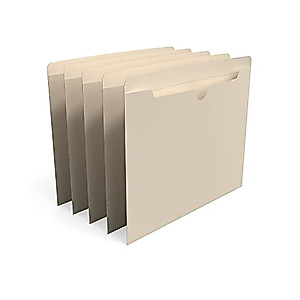 Staples 293050 Manila File Jackets with Reinforced Tab Letter Size Flat 100/Box