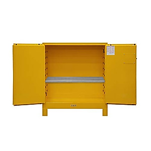 Durham 1030ML-50 Flammable Safety Cabinet with 2 Manual Door and Legs, 43" x 18" x 50", 30 gal Capacity, Yellow