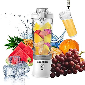 Portable Blender, Personal Blender for Shakes and Smoothies, Mini Blender 20 Oz with 6 Blades (White)