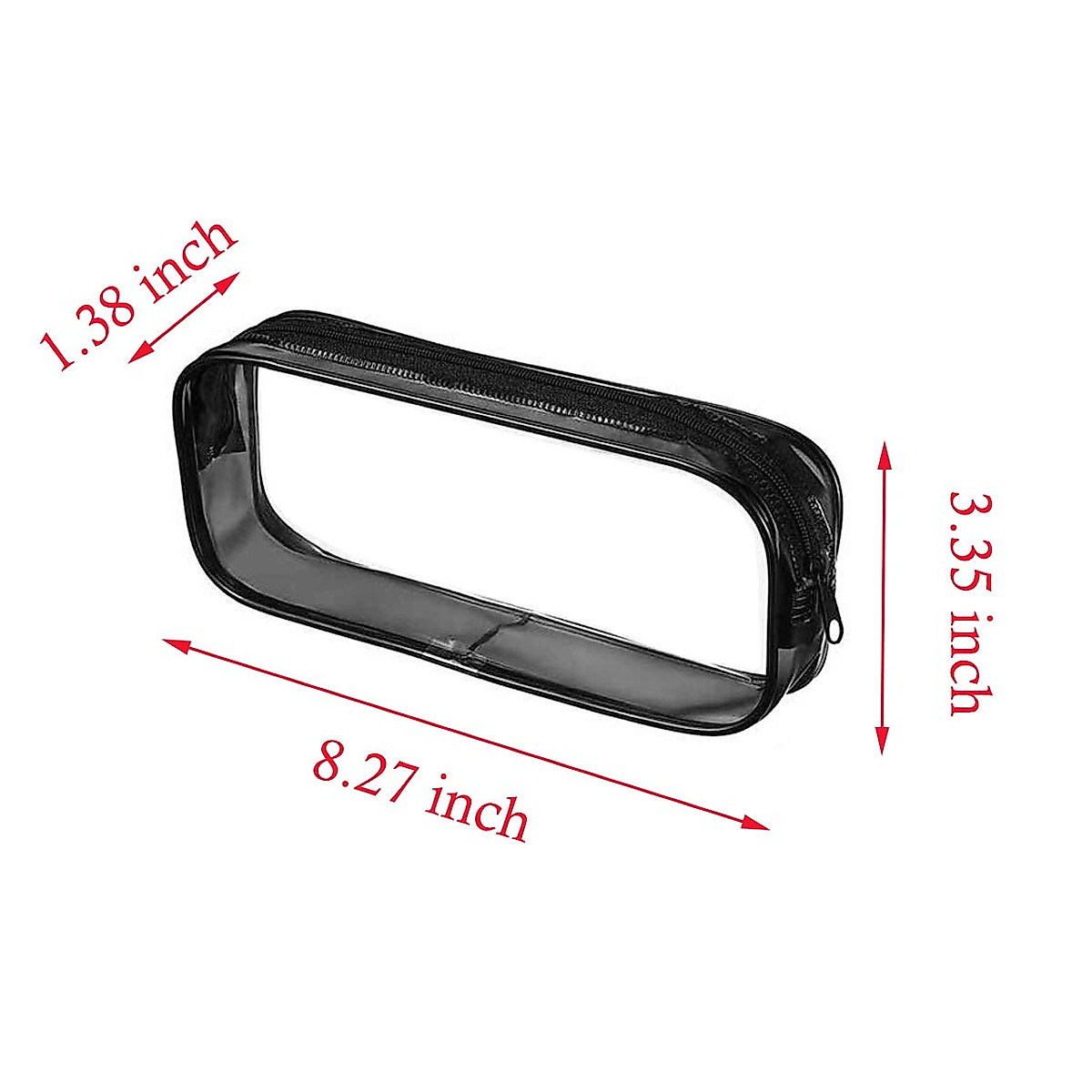 sowaka 2 Pcs Cosmetic Pouch Bag with Zipper Transparent Waterproof PVC Pencil Case Large Capacity Toiletry Bags for Travel Home Office Make up Brushes Storage