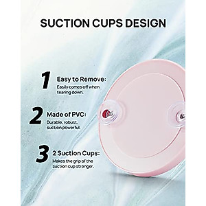 OMIRO 10X & 25X Magnifying Mirrors with Two Eyebrow Tweezers Kits, 3.5" Two Suction Cups Magnifier Set for Travel (Pink)