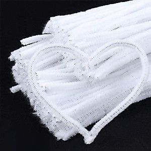 HAO SHENG YI Pipe Cleaners 300 PCS Craft Chenille Stems for DIY Art Creative Crafts Decorations(White)