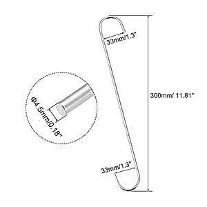 uxcell S Hanging Hooks, 12inch/300mm Extra Long Steel Hanger, Indoor Outdoor Uses for Garden, Bathroom, Closet, Workshop, Kitchen, Silver Tone, 2Pcs