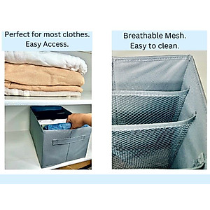 Clothes Organizer for folded clothes, Clothes Drawer Organizer with handles, Closet Organizer and Storage, Foldable Fabric Drawer Organizer Dividers for Clothing, Jeans, Shirts