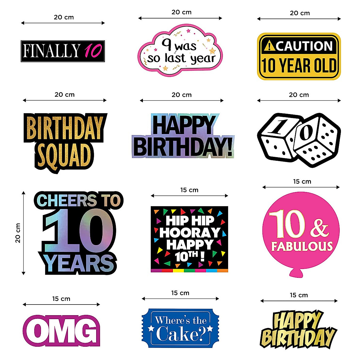 10th Birthday Hanging Swirls - 31 Pieces - Funny 10th Birthday Party Supplies, Decorations, Gifts and Favors