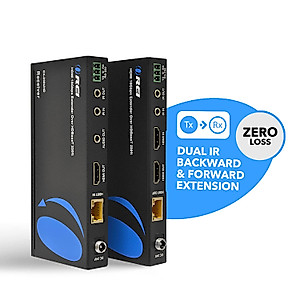 OREI 4K 60hz HDMI over Ethernet Extender HDBaseT, Balun Full 18Gbps 4:4:4 Over CAT 5/6/7 Ethernet Cable - IR Signal - 230 Ft @ 4K 60hz Power over Cable