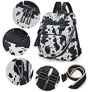 OPAGE Leather Backpack Purse for Women Fashion Tassel Ladies Shoulder Bags Designer Large Backpack Travel Bag