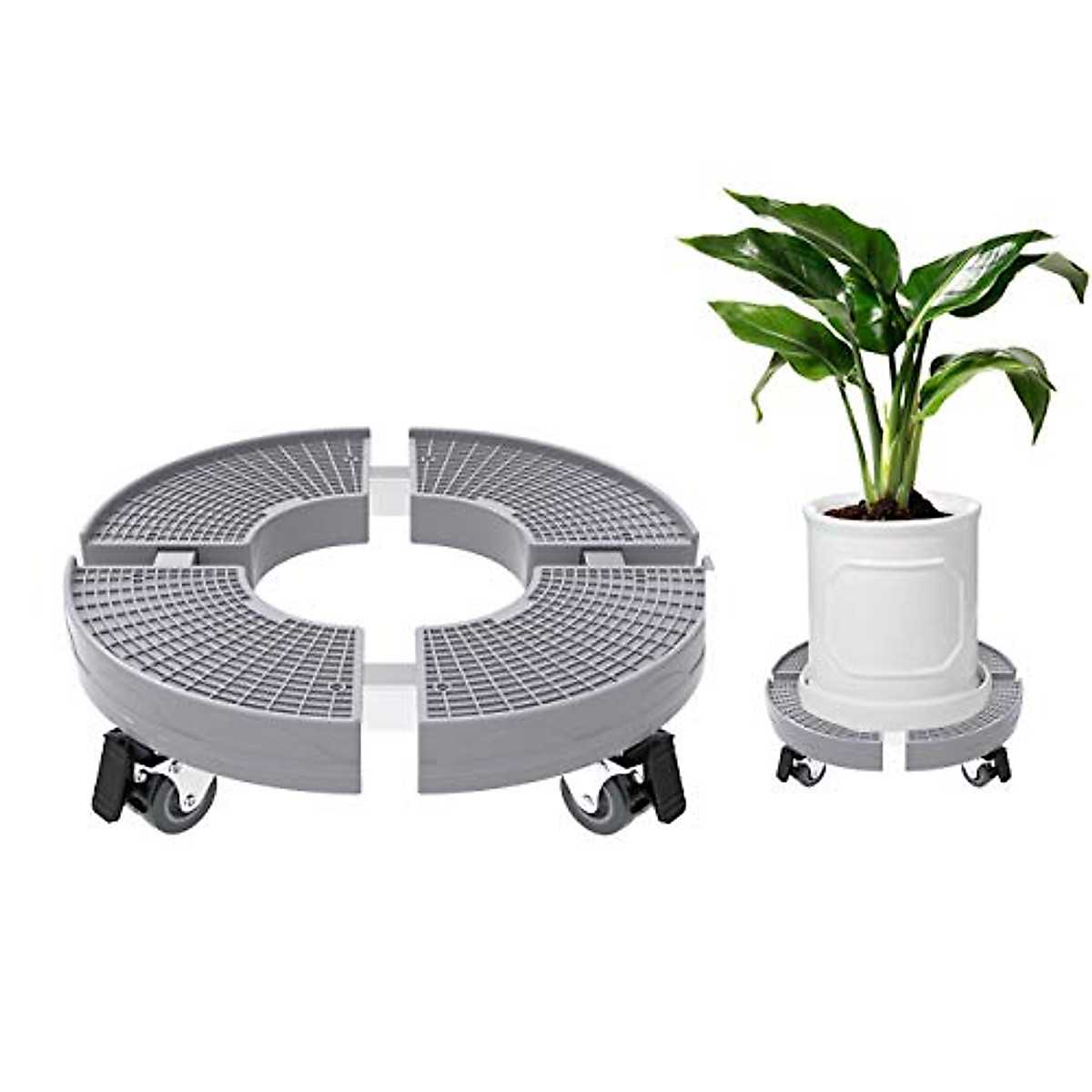Adjustable Plant Stand (15-20’’) with Wheels Large Potted Planter Plant Stand on Wheels Pound Heavy Duty Plant Dolly Movable Plant Caddy Adjustable Rolling Tray Coaster…