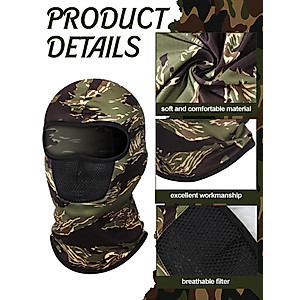 SATINIOR 9 Pieces Balaclava Ski Mask Cover Breathable Sun Dust Protection Full Face Cover for Winter Outdoor Activities(Medium,Novel Camouflage)
