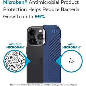 Speck Presidio2 Grip Case for Apple iPhone 13 Pro Polycarbonate,Shock-Absorbent Coastal Blue and Black Compatible w Mag Safe