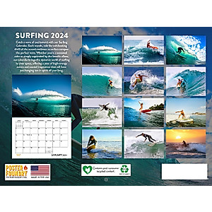 Surfing Calendar 2025 Wall Calendar Waves Monthly Wall Calender 12 Month