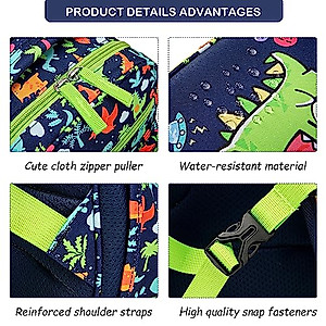 SunForMorning Toddler Backpack for Girls and Boys Children Kindergarten Preschool Bag Kids School Backpack with Chest Strap, Dinosaurs