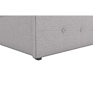 DHP Rose Upholstered Platform Bed with Underbed Storage Drawers and Button Tufted Headboard and Footboard, No Box Spring Needed, Full, Gray Linen