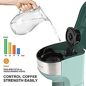 LITIFO Single Serve Coffee Maker for Ground coffee, Tea & K Cup Pod, 2-In-1 Small Coffee Machine with 6 to 14oz Reservoir, One-Button Fast Brew, Auto Shut-off & Self Cleaning Function (Green)