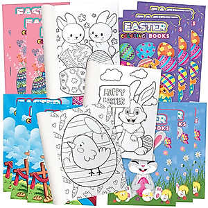 ArtCreativity 20 Packs 8.25” x 11" Assorted Mini Easter Coloring Books for Kids, Small Color Booklets in 4 Designs, Easter Party Favors for Kids, Educational Easter Gifts for Boys and Girls