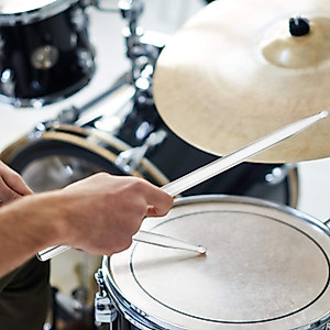 Happyyami 1 Pair 5A Classic Drum Sticks Professional Durable Metal Drum Sticks Portable Percussion Instrument Accessories