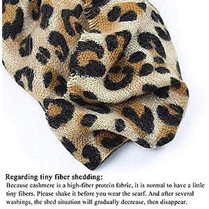 GERINLY Cashmere Leopard Blanket Scarf for Women Animal Print Pashmina Scarves and Wraps Soft Warm Shawl for Travel (Light Brown)