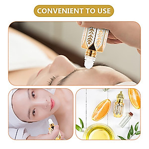 Healeved 3pcs Mini Arabic Crystal Glass Roller Bottles 6ml Gold Refillable Essential Oil Roll On Dispenser Empty Travel Perfume Sample Container