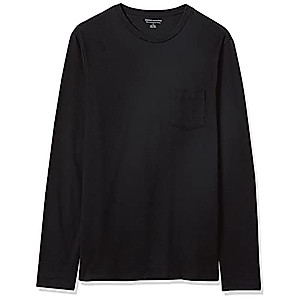 Amazon Essentials Men's Slim-Fit Long-Sleeve T-Shirt, Black, Large