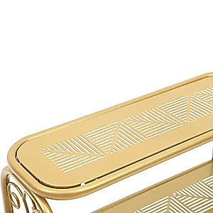 HOMEFORT Scroll Over The Sink Shelf Kitchen, Metal 2-Tier Storage Rack for Kitchen Accessories, Multi-Purpose Shelf for Top of Sink,36.02" W x6.10 D x15.74 H