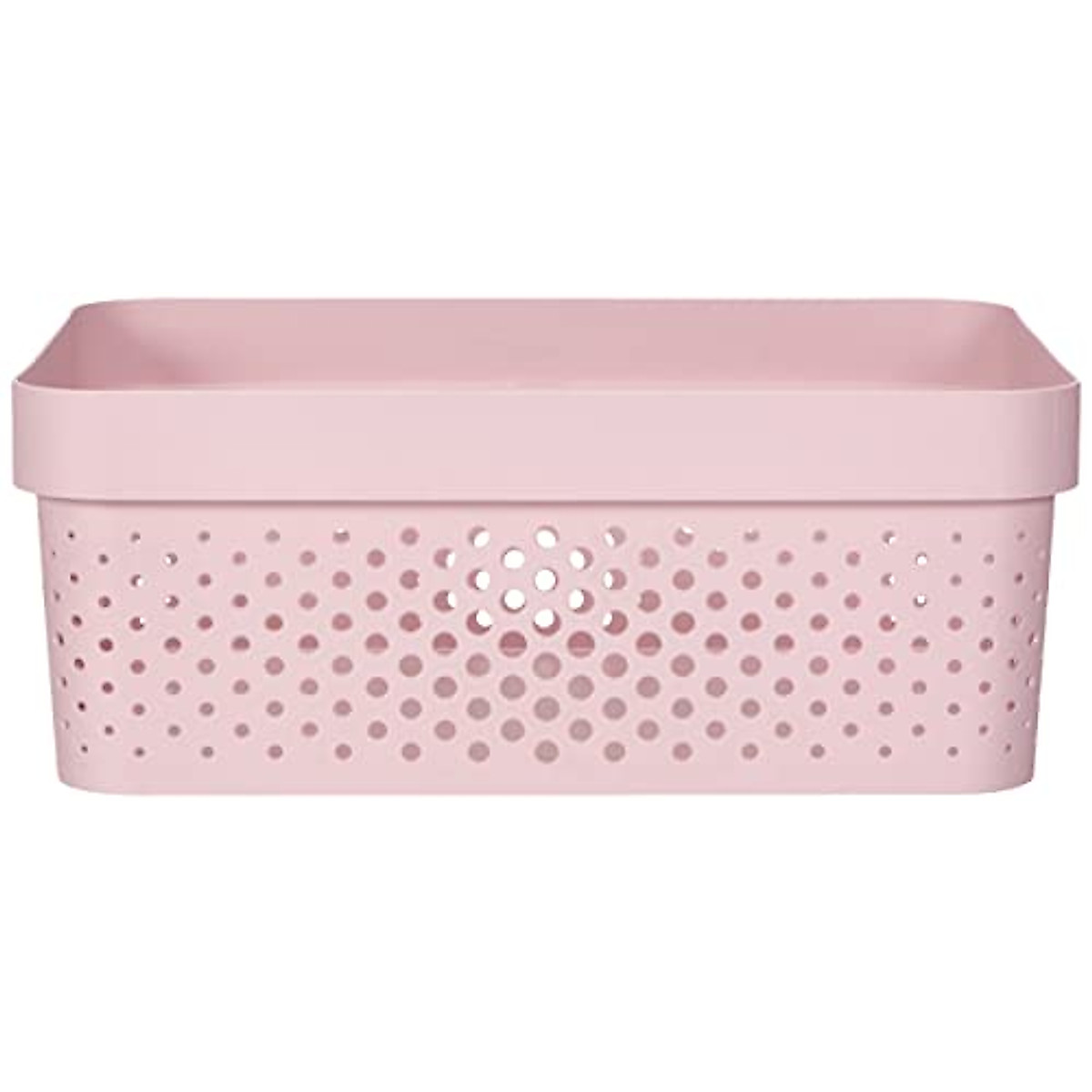 CURVER Infinity 17L Recycled Storage Basket - Multi-Use Stackable and Interlocking Storage - 35.5 x 26.7 x 13.7 cm, Pink