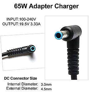 65W Laptop Charger Replace for HP ProBook 640 G2 650 G2 430 G3 440 G3 450 G3 455 g3 470 g3 450 g6 EliteBook 820 830 840 850 G6 G3 G4 G5 G7 725 745 755 G3 G4 G5 G6 Adapter Power Cord