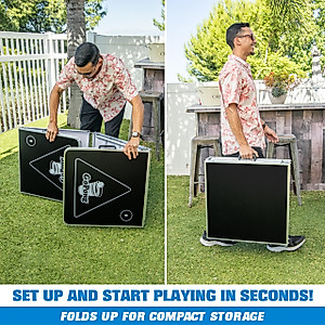 GoPong 8 Foot Portable Beer Pong / Tailgate Tables (Black, Football, American Flag, or Custom Dry Erase)