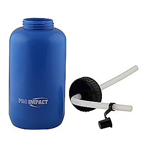 Pro Impact Squeezable Water Bottle Bendable Long Straw - LDPE BPA Free Plastic - Hydration for Baseball Hockey Gym MMA Yoga Boxing Cycling Softball Football Lacrosse (35.5 Oz.)