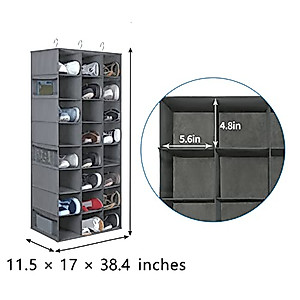 coastal rose Hanging Shoe Organizer for Closet, 24 Sections Shoe Holder Hanger Rack, Space-saving Shoe Organizers and Storage, Grey