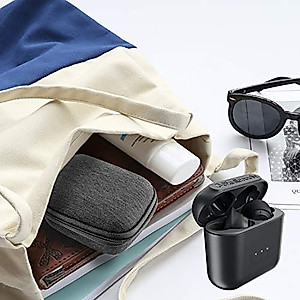 Geekria Shield Headphones Case Compatible with Skullcandy Jib True 2, Indy, Grind Fuel True Wireless in-Ear Earbud Case, Replacement Hard Shell Travel Carrying Bag with Cable Storage (Grey)