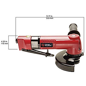 Chicago Pneumatic CP9121BR - Air Grinder Tool, Welder, Woodworking, Automotive Car Detailing, Stainless Steel Polisher, Heavy Duty, Right Angle Grinder, 5 Inch (125 mm), 0.8 HP / 600 W - 12000 RPM