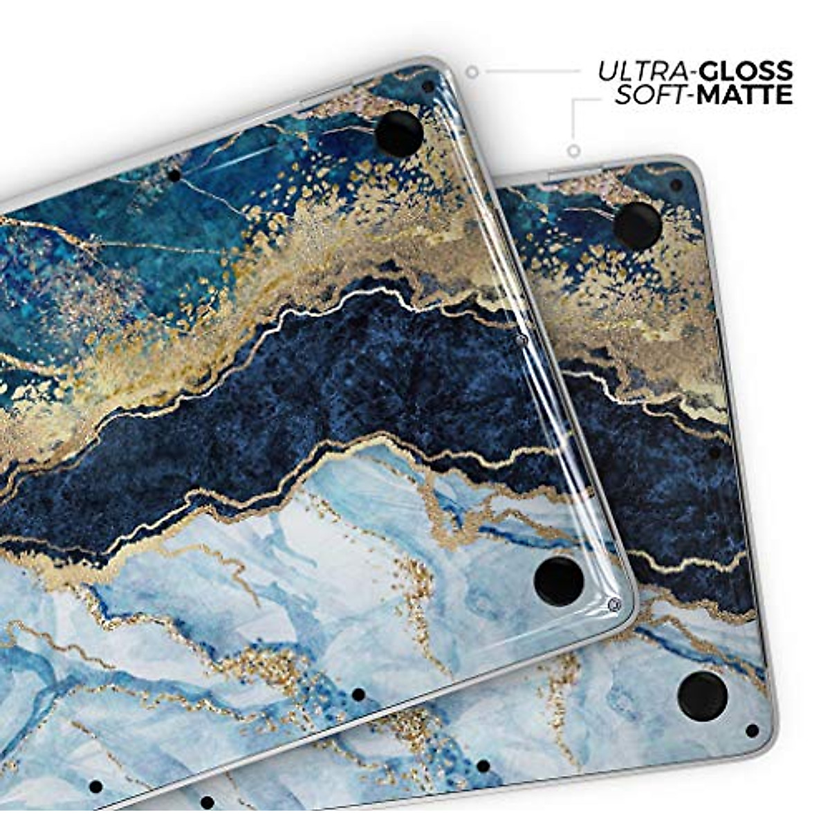 Design Skinz Foiled Marble Agate Full-Body Wrap Scratch Resistant Decal Skin-Kit Compatible with MacBook 13" Pro M1 (A2338)