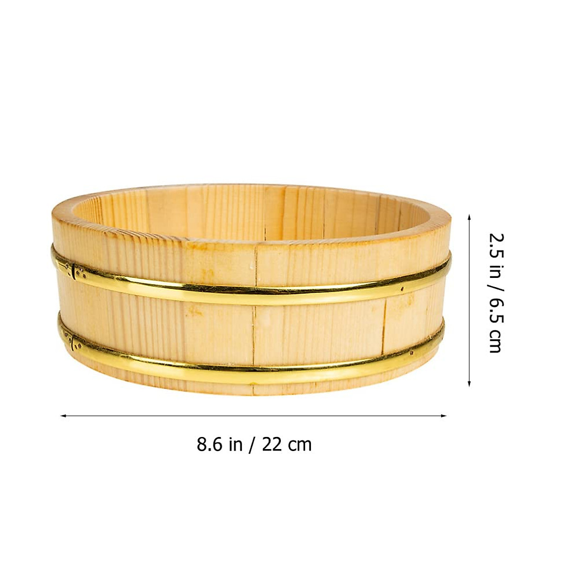 DOITOOL Sushi Box Wooden Sushi Rice Bowl Hangiri Sushi Rice Mixing Tub Wooden Sushi Barrel Japanese Sushi Rice Storage Bucket for Home Restaurant Wooden Bucket