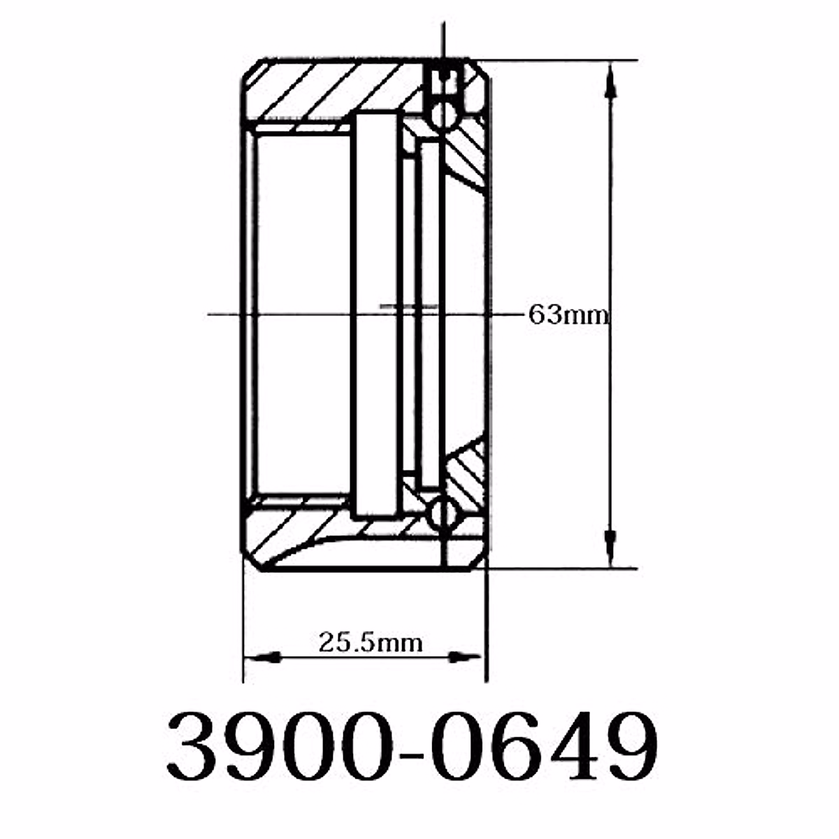 HHIP 3900-0649 Collet Chuck Nut, ER-40 B-Type M50 x 1.5 Er, 25.5 mm