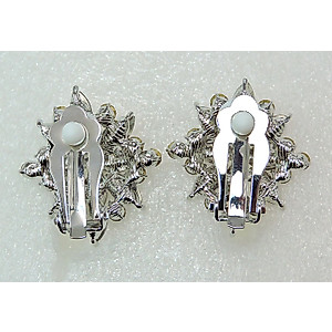 Faship Blue Crystal Clip On Earrings - Blue