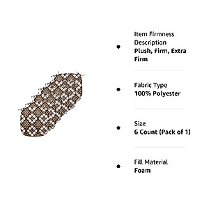 Ambesonne Chocolate Chair Seating Cushion Set of 6, Brown Toned Ancestral Batik Pattern with Floral Indonesian Motifs, Anti-Slip Seat Padding for Kitchen & Patio, 16"x16", Dark Brown White Brown