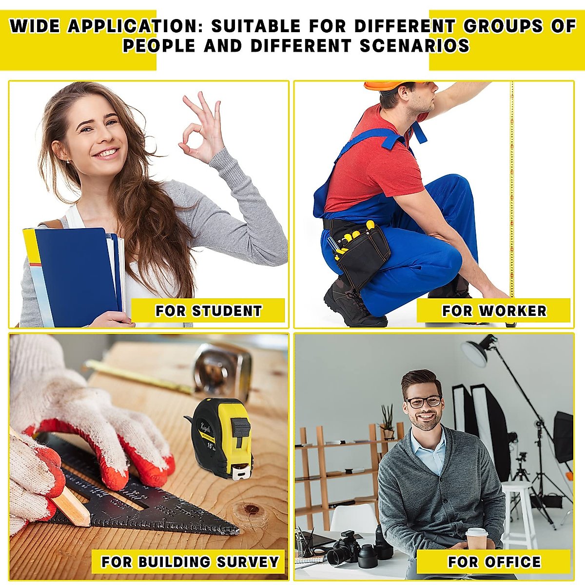 24 Pack 16 ft Retractable Tape Measure Tape Measure Bulk Self Locking Easy Read Measuring Tape Small Tape Measure Easy Read Tape Measure with Fractions 1/8 Measurement