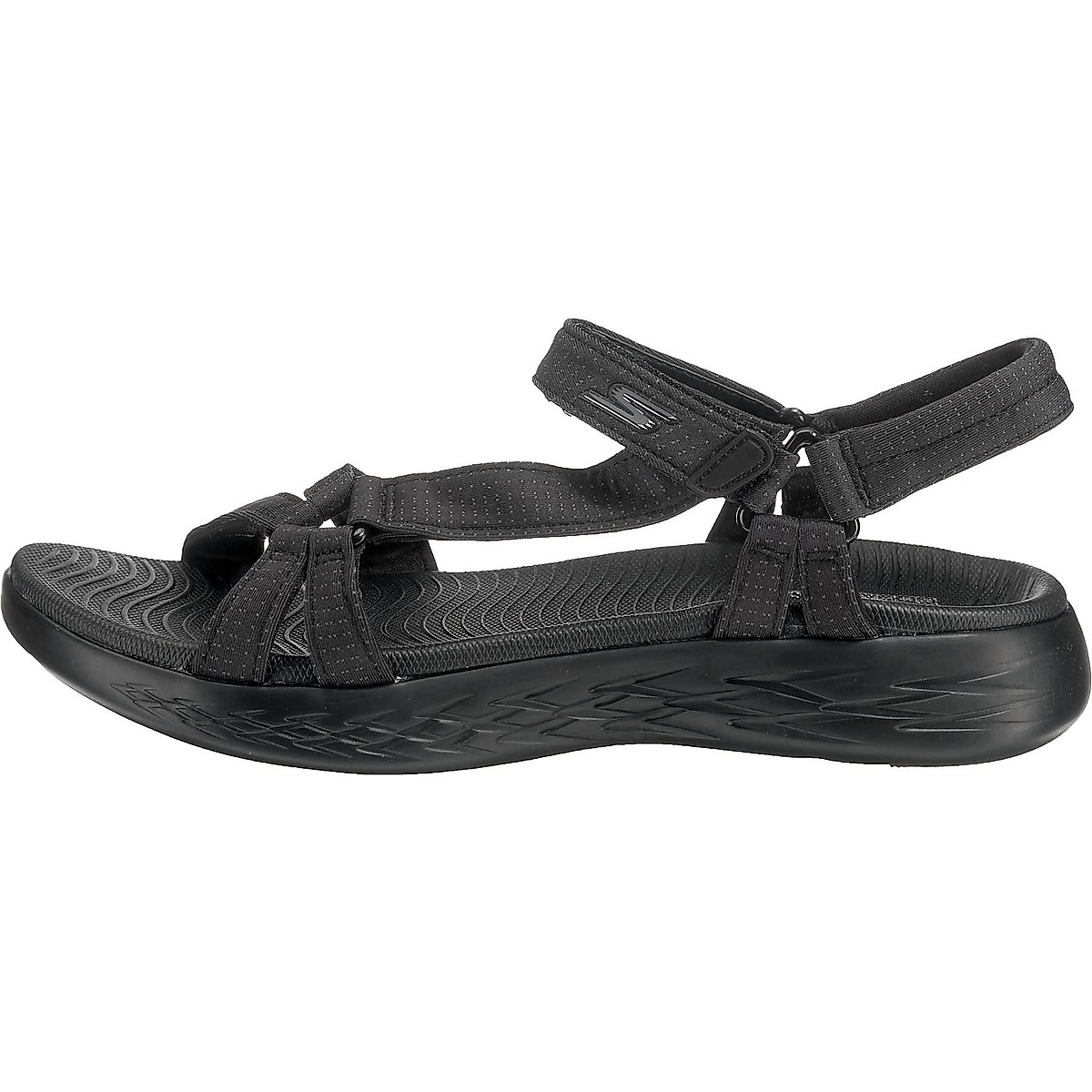 Skechers Women's On-The-Go 600-Brillancy Sport Sandal, Black, 10 Wide