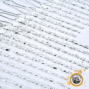 Set of 24 Twisted Clear Glass Icicle Ornaments - Perfect for Christmas Trees and Silver/White Winter Decor