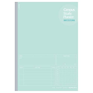 Kokuyo Campus Study Planner Notebook, Daily Ruled, Semi-B5, Mint Green, for 63 Days, Japan Import (NO-Y80MD-G)