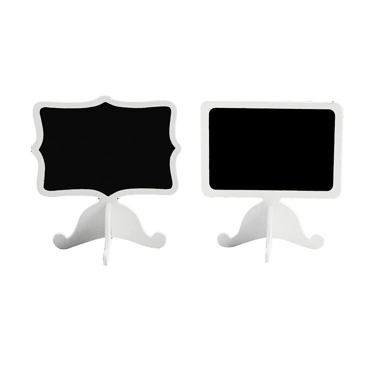 GSHLLO 6 Pcs Mini Rectangle White Frame Chalkboards Food Label Boards Table Number Blackboards Wedding Buffet Brunch Chalkboards Place Card Display Boards Small Message Blackborads