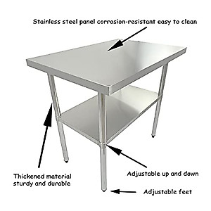 ERUPTA 24x48 inches NSF Commercial Stainless Steel Table for prep & Work Heavv Dutv Work Table for Reataurant.Hotel.Home Kitchen.Food Truck,BBQi (Table, 24x48x34inch)