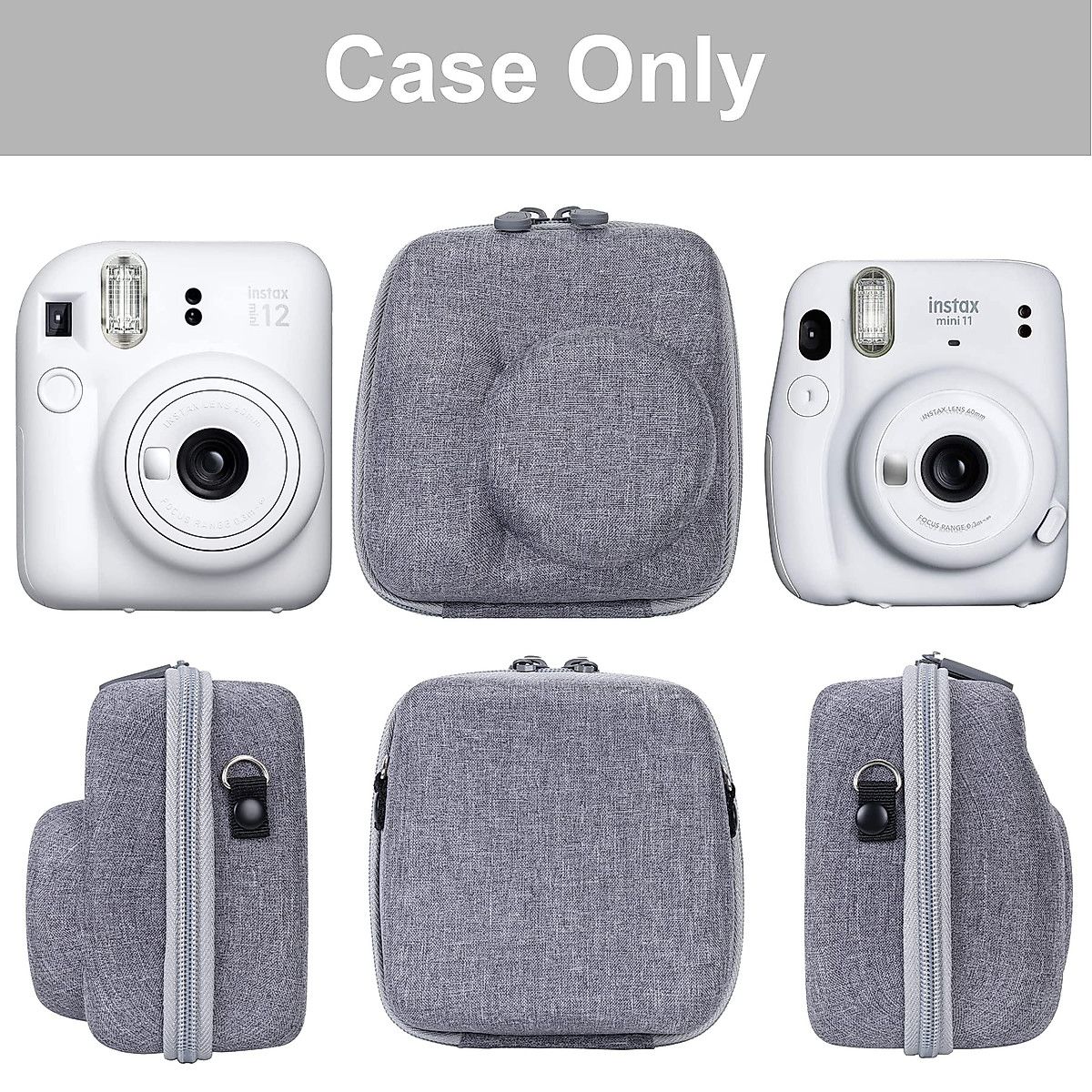 Aenllosi Hard Carrying Case Replacement for Fujifilm Instax Mini 12/11 Instant Camera,Protective Case Compatible with Instax Camera Mini 12/11(Clay White)