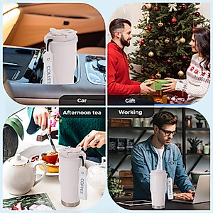 LATTPLYN 2 Pack Travel Coffee Mug, 18 oz Insulated Coffee Cup with Lid, Leakproof Stainless Steel Double-Wall Insulation Coffee Tumbler For Hot/Ice Coffee Tea Reusable Vacuum Thermal Thermos