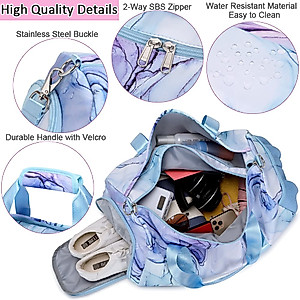 Travel Duffle Bag for Kids Girls Unicorn Weekender Bag Overnight Bag for Girls Water Resistant Sports Gym Bag with Shoe Compartment Wet Pocket